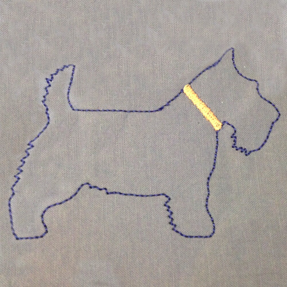Scottie Dog (scottish Terrier) Machine Embroidery and Applique Design ...