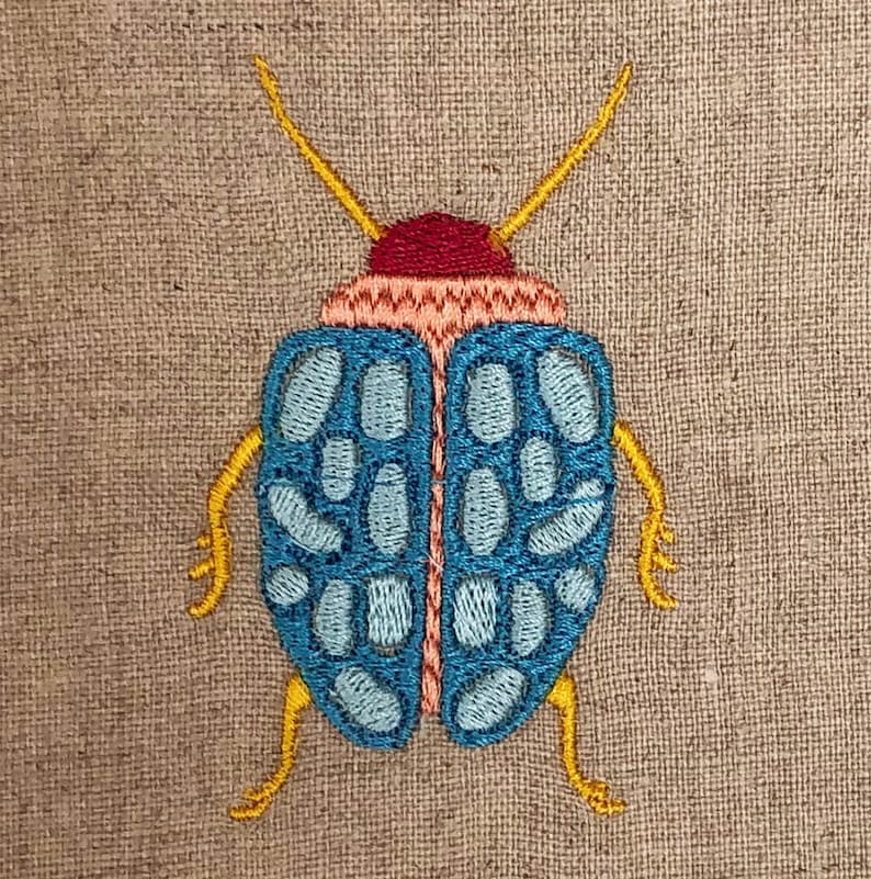 Fun and Colorful Beetle DIGITAL Machine Embroidery Design. Stitch This ...