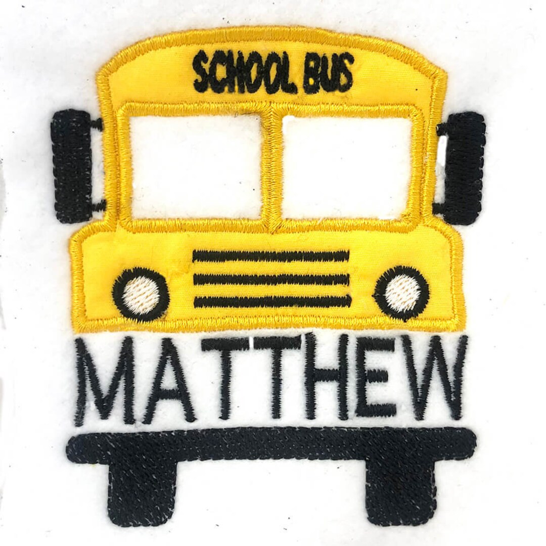 School Bus DIGITAL Machine Embroidery Appliqué Design to Personalize ...