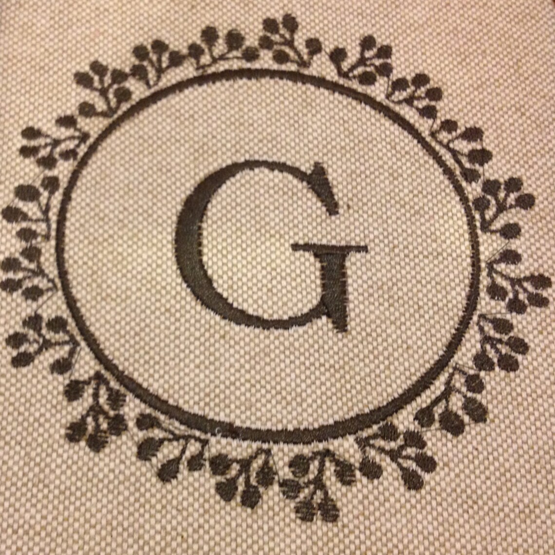 Single Initial Monogram Wreath With Decorative Branches. - Etsy