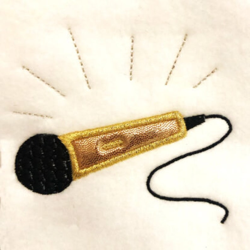 Mic Drop DIGITAL Machine Embroidery Appliqué Design - a Fun Appliqué ...