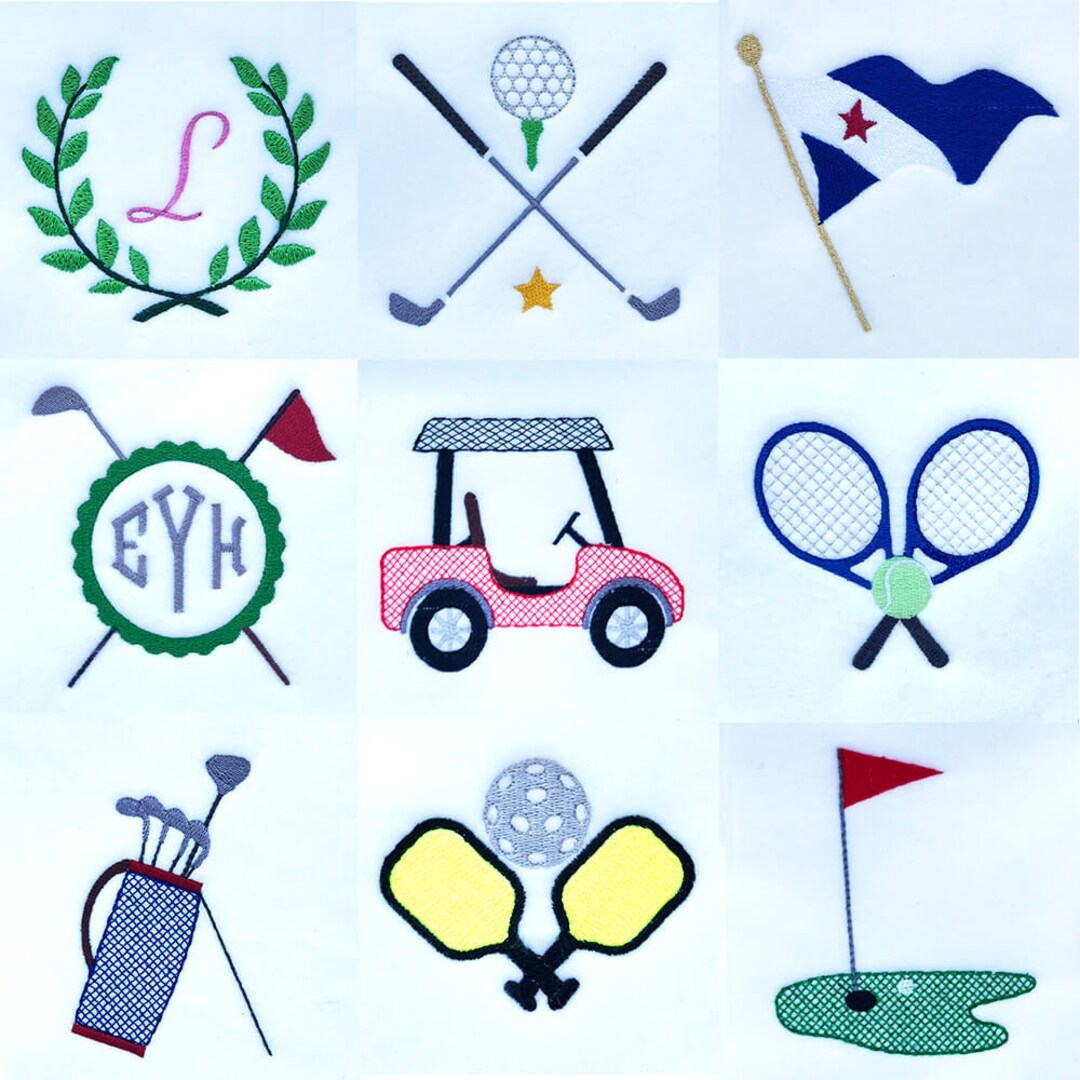 Country Club Classics DIGITAL Machine Embroidery Design Set - Nine Golf ...