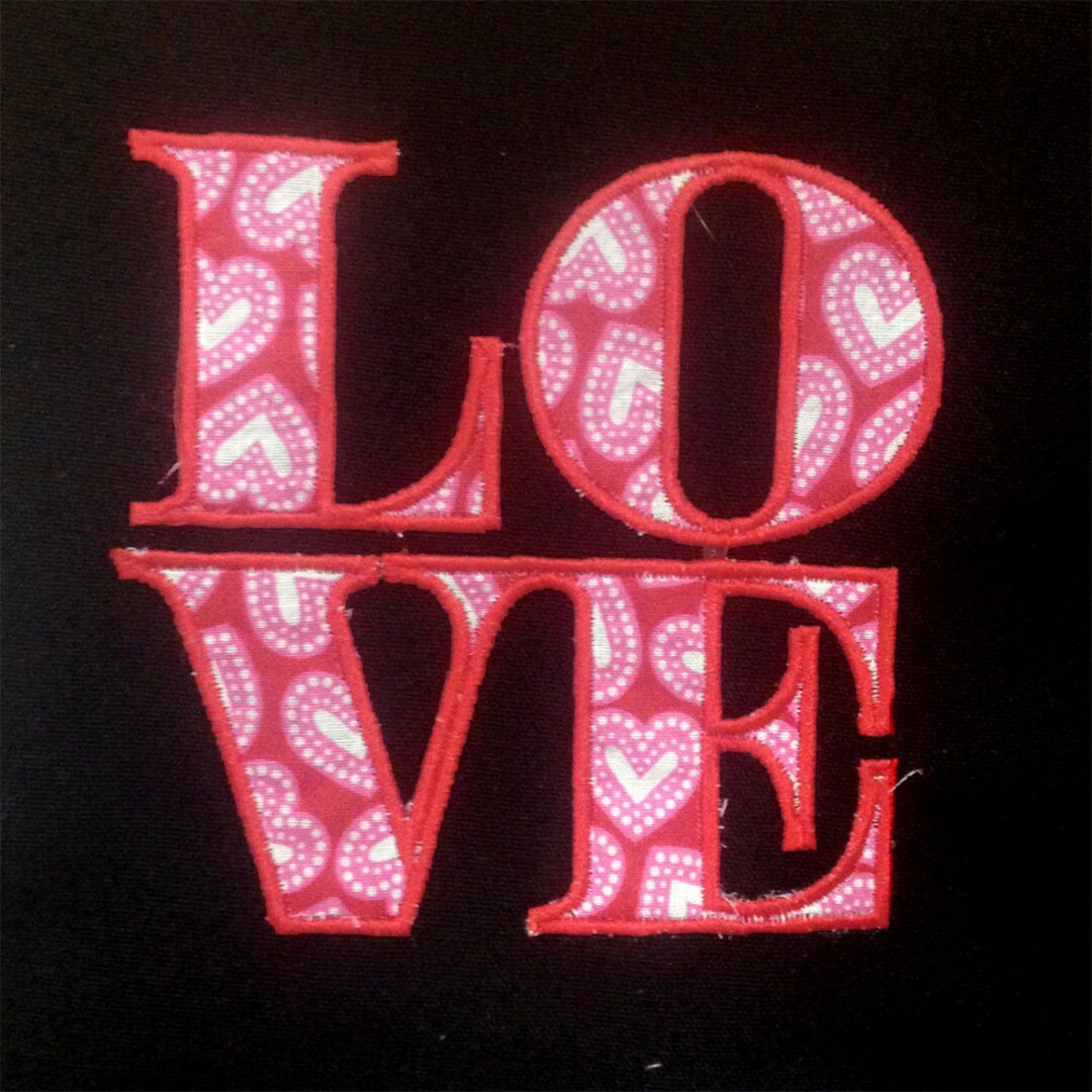 Classic LOVE Applique Designs and Embroidery Designs in Several Sizes ...