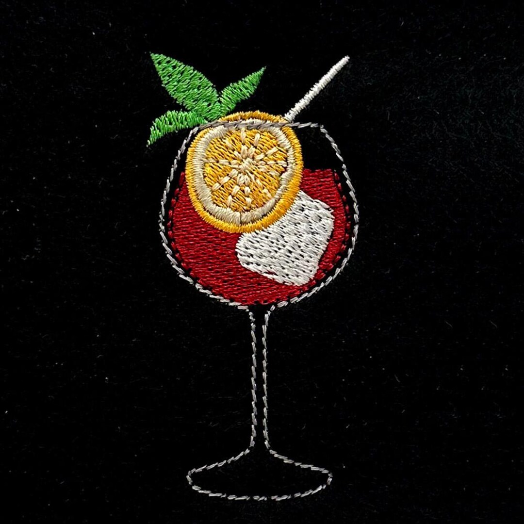 Aperol Spritz DIGITAL Machine Embroidery Design - a Pretty Cocktail to ...