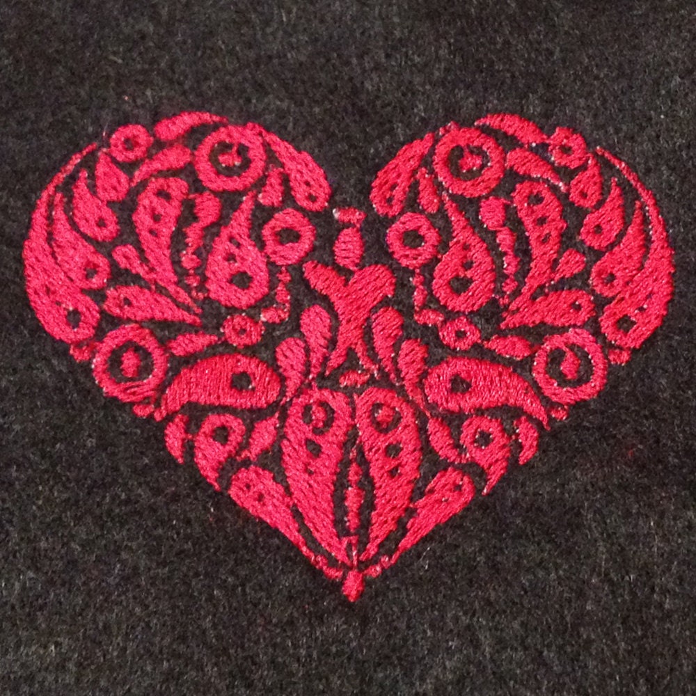 Cool Edgy Heart Machine Embroidery Design in 2 Sizes. Stitch - Etsy