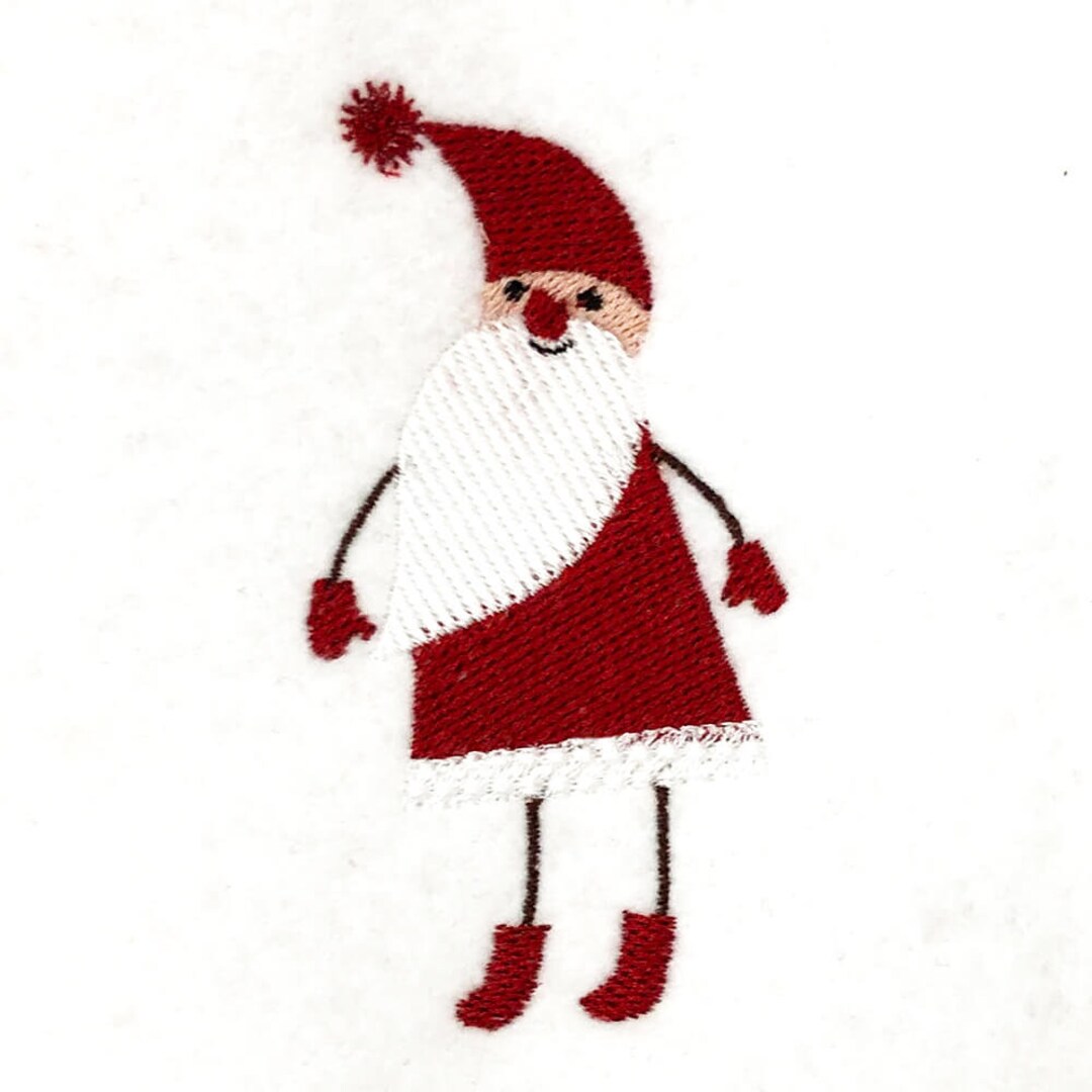 Simple Stick Santa Claus DIGITAL Machine Embroidery Design. an Adorable ...