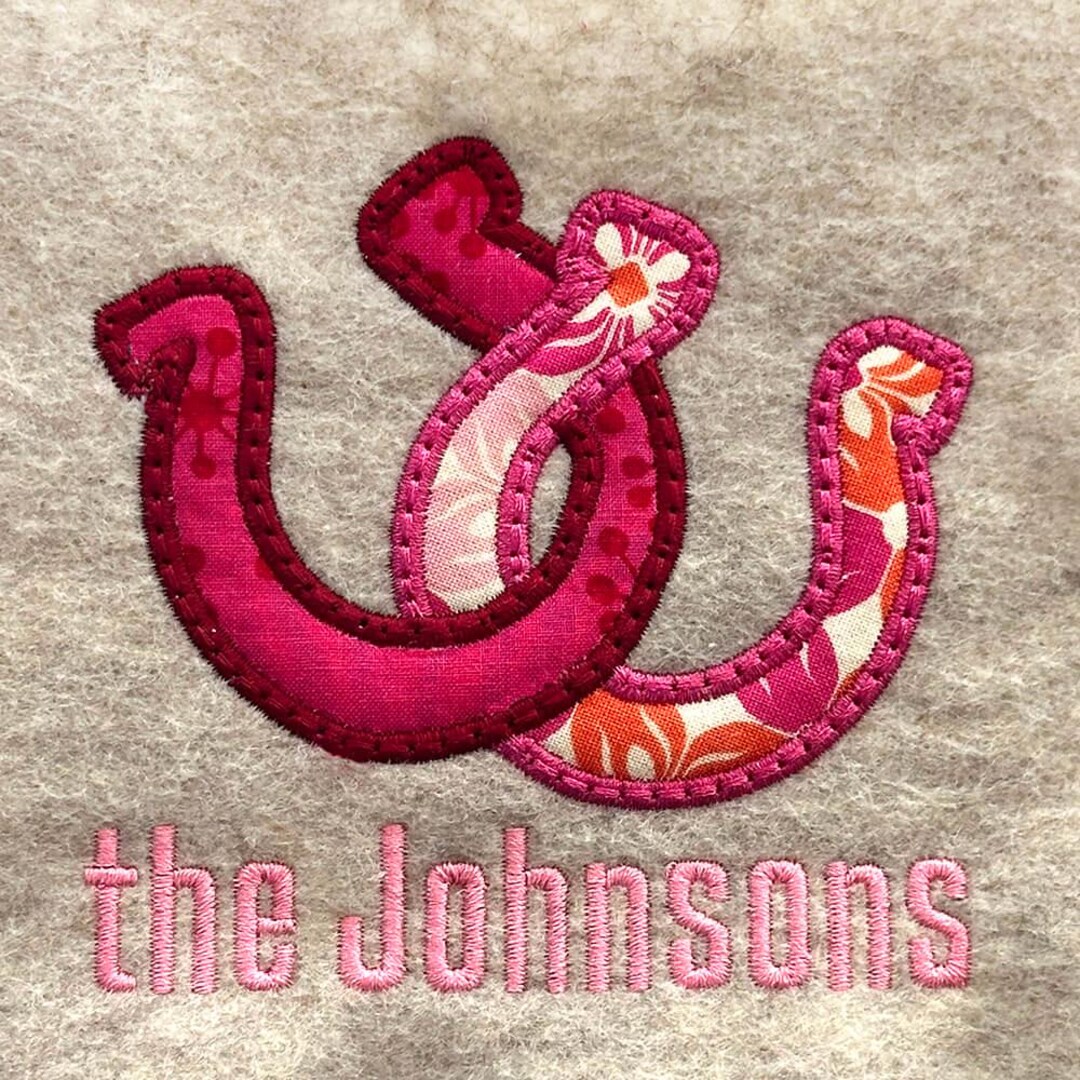 Interlocking Horseshoes Cute Western DIGITAL Machine Embroidery ...