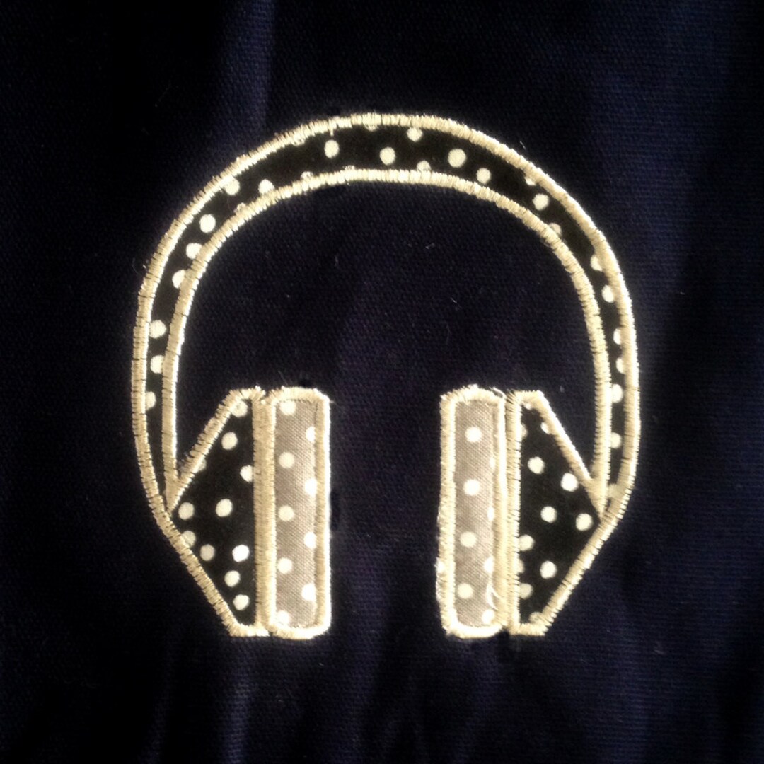 Funky Headphone Satin Stitch and Triple Stitch Applique and Embroidery ...