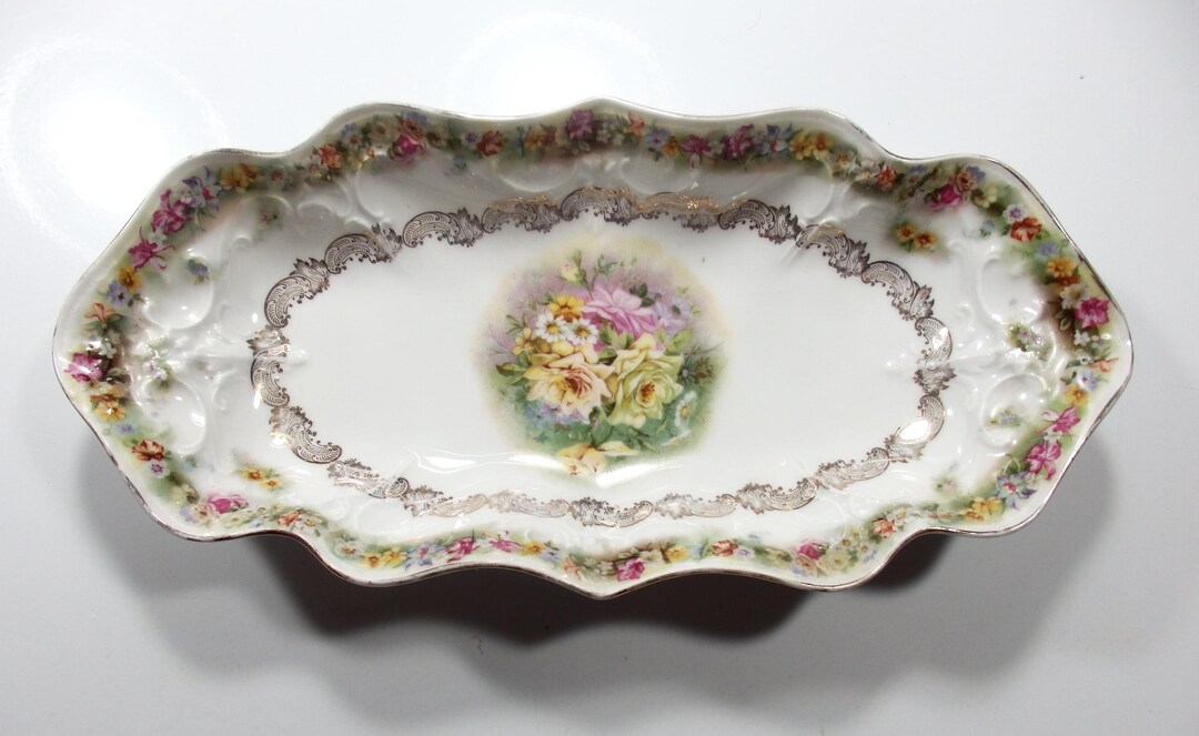 Vintage Made in Germany Floral Celery Dish Very Pretty - Etsy