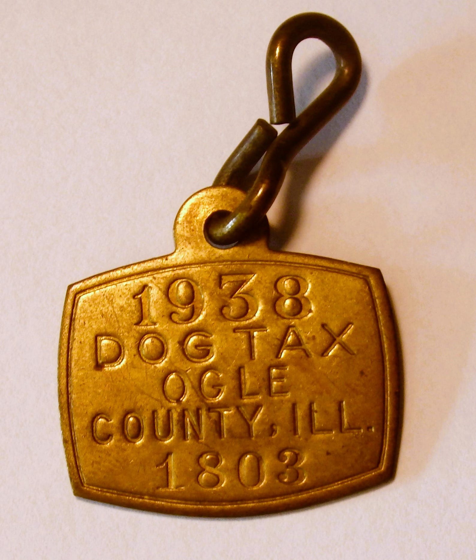 Vintage 1930 Metal Dog License Tag for Dog Collar, Ogle County ...