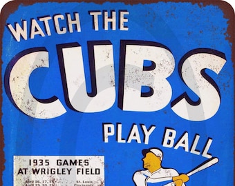 Chicago Cubs Metal Sign - Etsy