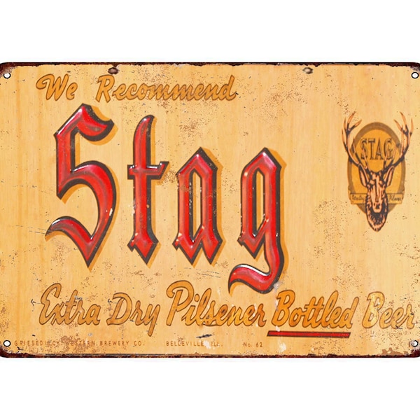 Stag Vintage Beer Sign - Etsy