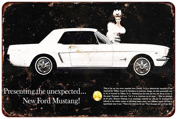 1965 Ford Mustang 2 vintage LOOK Reproduction metal sign 8 x | Etsy