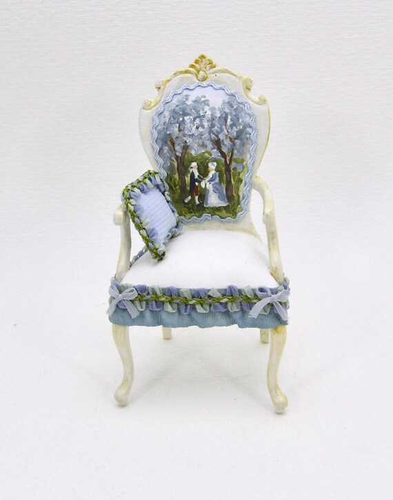 Hand-painted Chair in Soft Shades of Versailles Blue Sold - Etsy