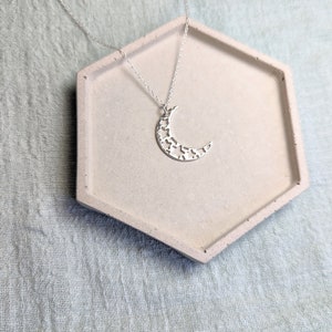 Sterling Silver Crescent Moon & Star Necklace: Handmade Celestial ...