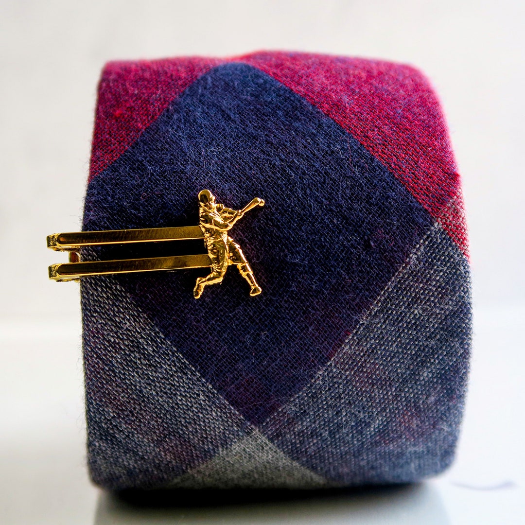 Baseball Tie Clip | Baseball Tie Bar | Gold Toned Sports Tie Clip - Etsy