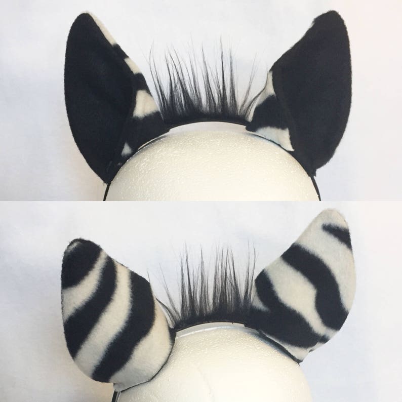 Zebra Ears or Tail Set Zebra Costume Zebra Ears Headband Zebra | Etsy