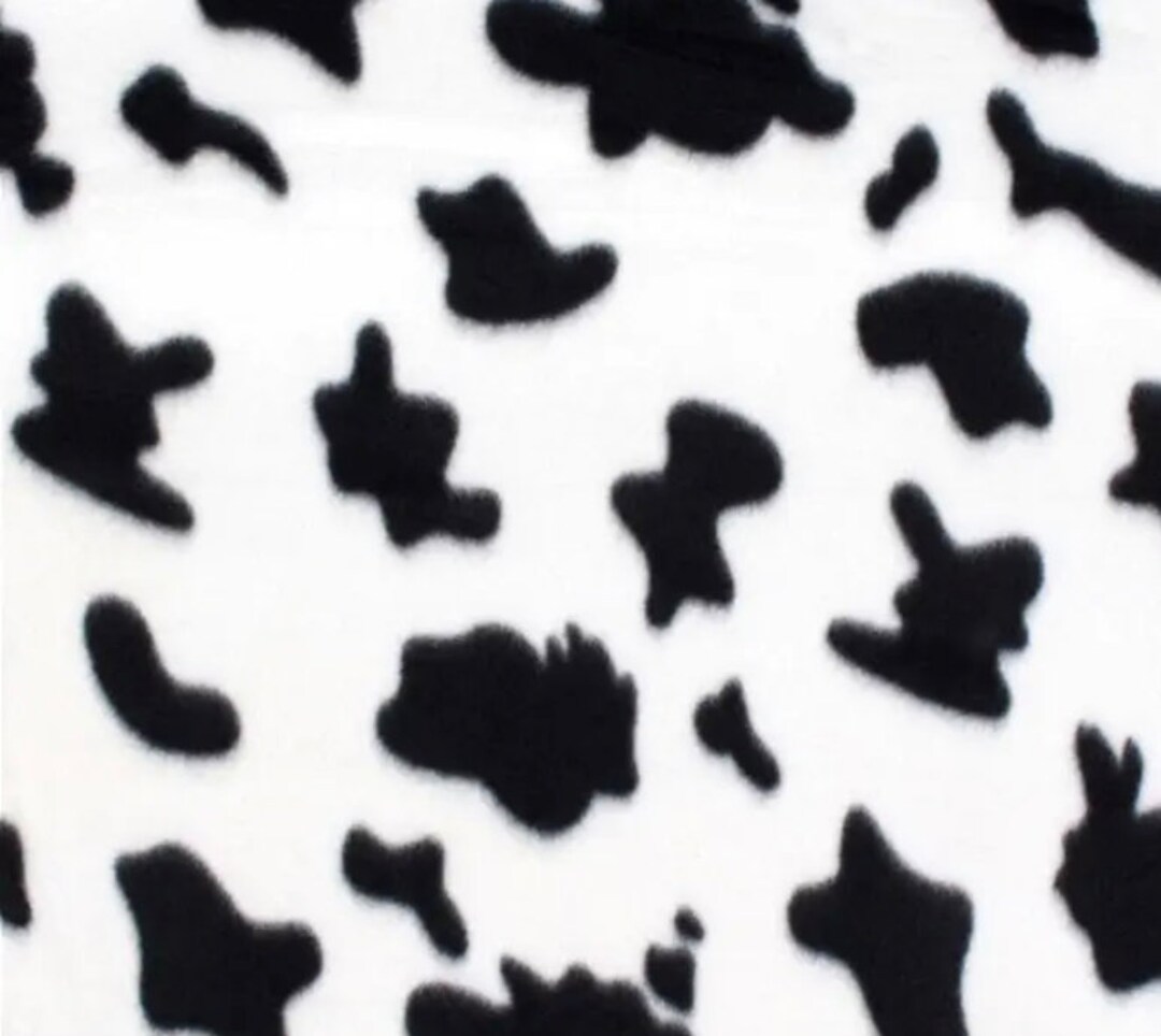 Black and White Cow Print Fleece Fabric Cow Print Fabric Cow Fleece ...