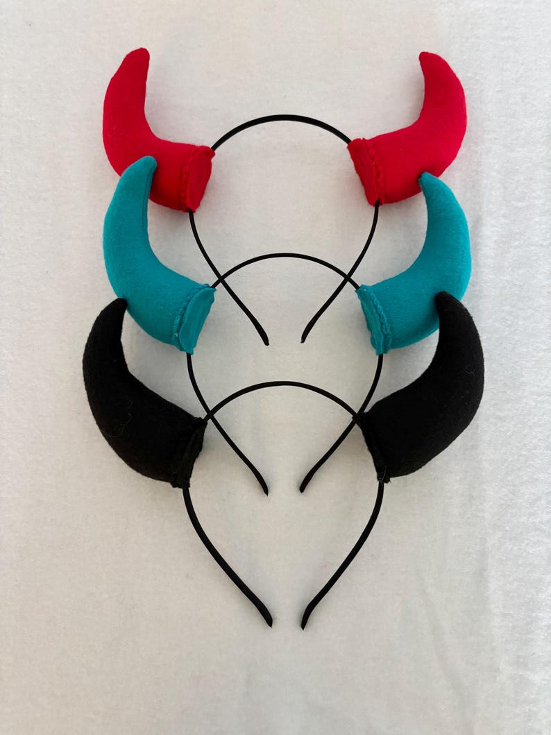 Custom Color Simple Medium Plush Horns Costume Horns Pair of Horns Bull ...