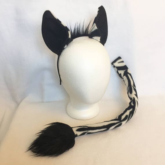Zebra Ears or Tail Set Zebra Costume Zebra Ears Headband Zebra | Etsy