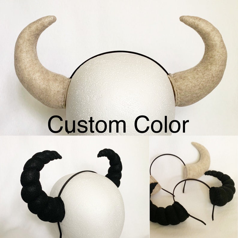 Custom Curled Up Plush Horns Bull Horns Ram Horns Dragon Horns Etsy