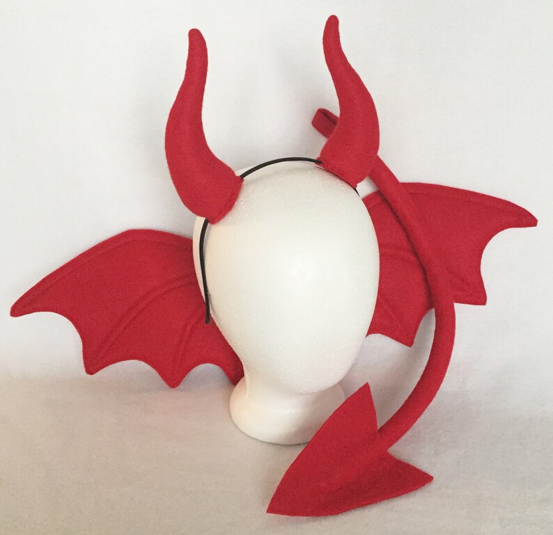 Custom Color Devil Costume Devil Wings Horns Tail Demon - Etsy