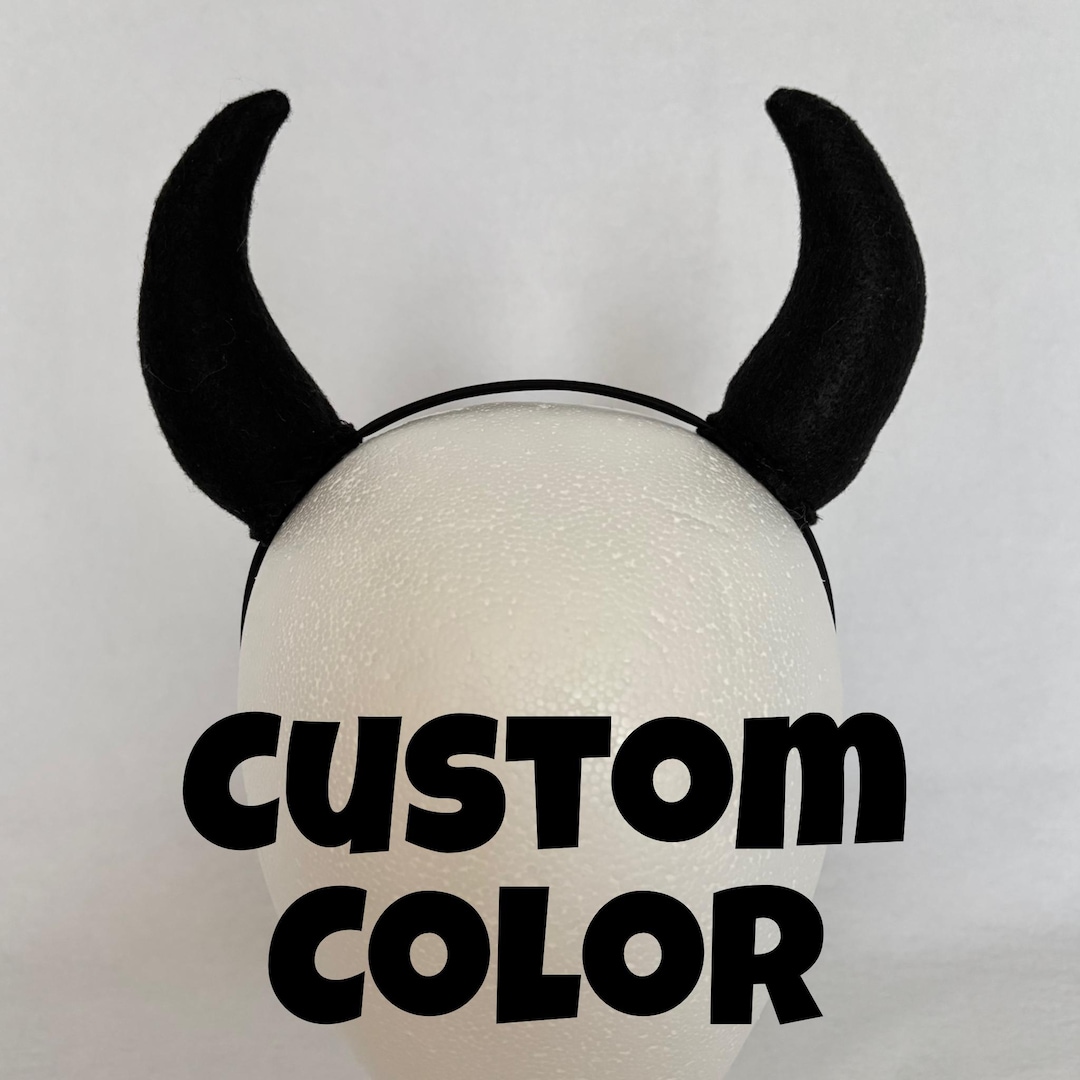 Custom Color Simple Medium Plush Horns Costume Horns Pair of Horns Bull ...