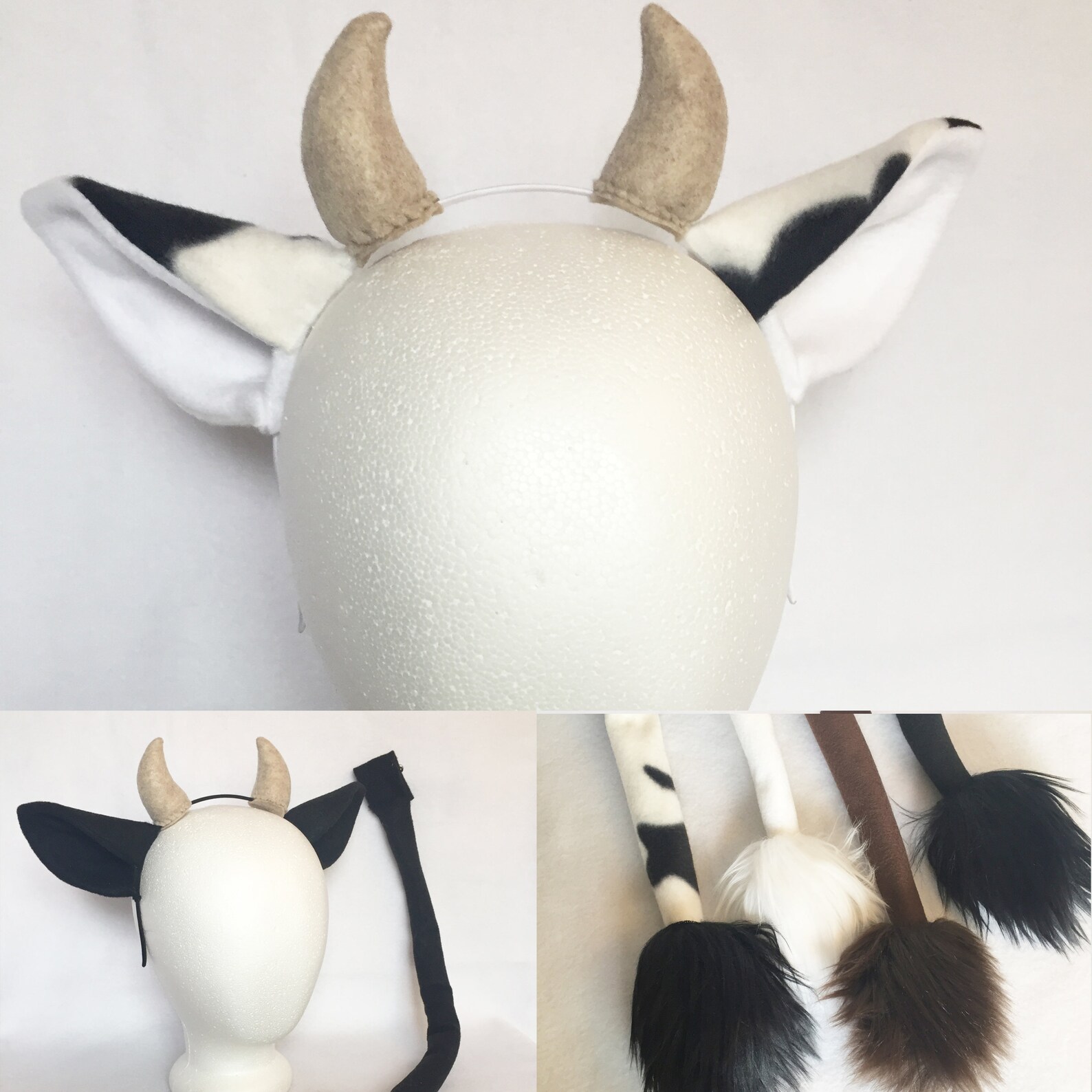 Cow Ears or Tail Set Cow Ears and Tail Cow Ears and Horns Bull Ears ...