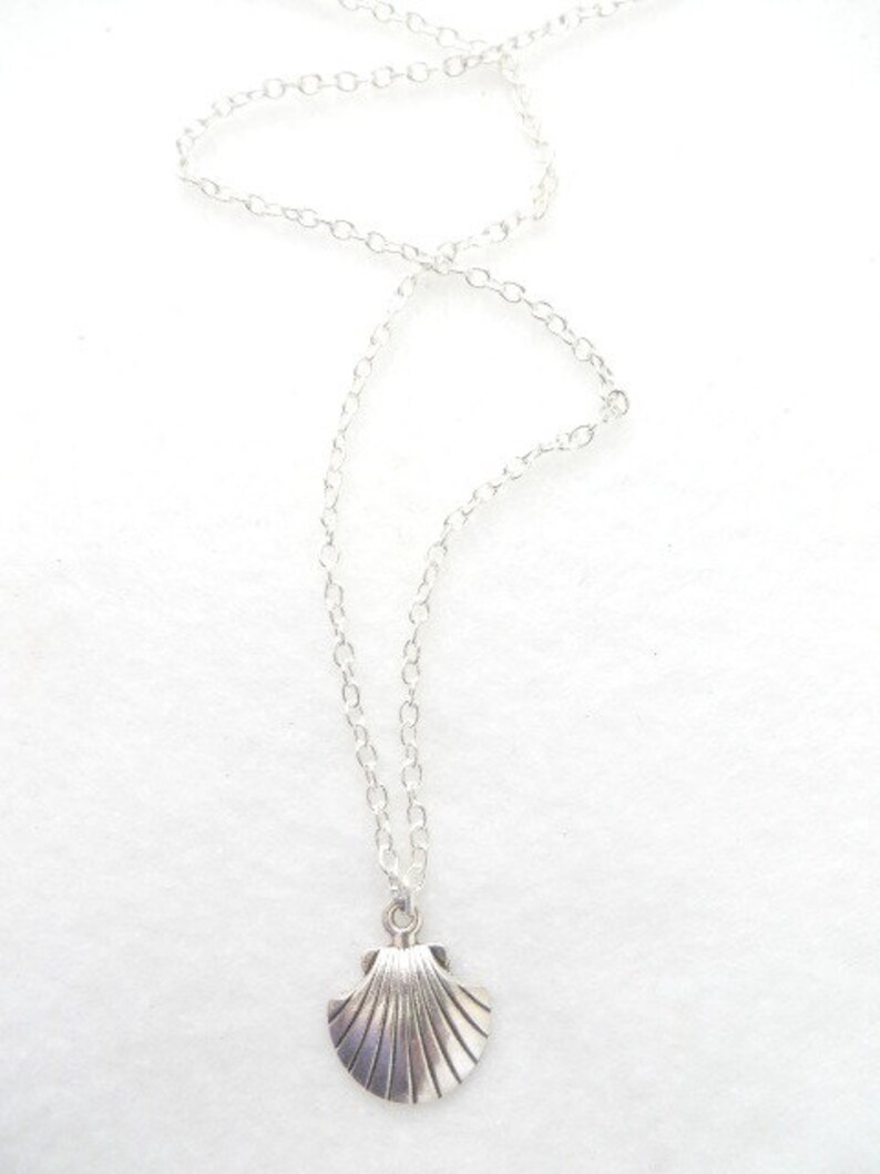 Silver Shell Necklace Summer Necklace Beach Necklace Minimalist ...