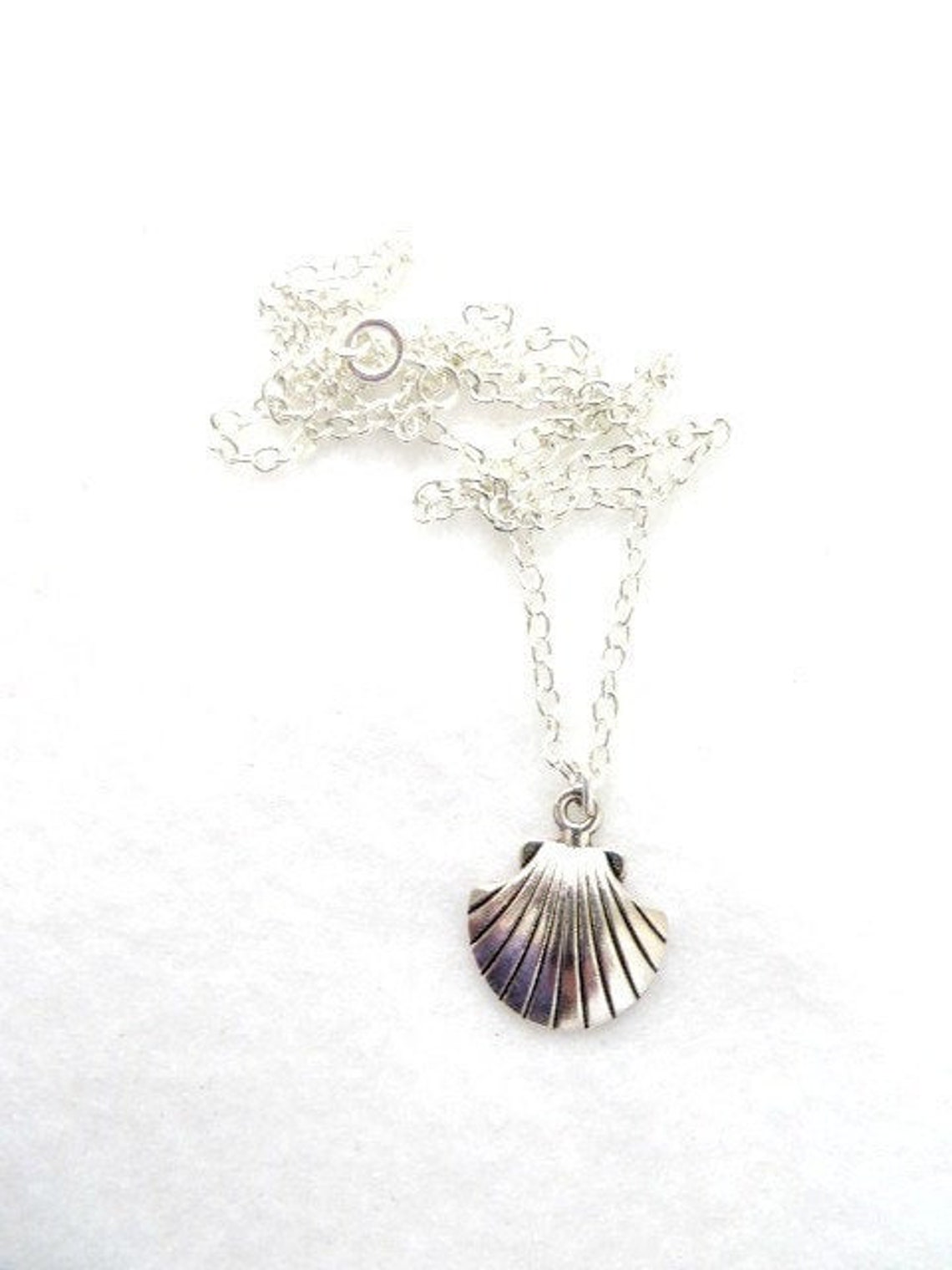 Silver Shell Necklace Summer Necklace Beach Necklace Minimalist ...