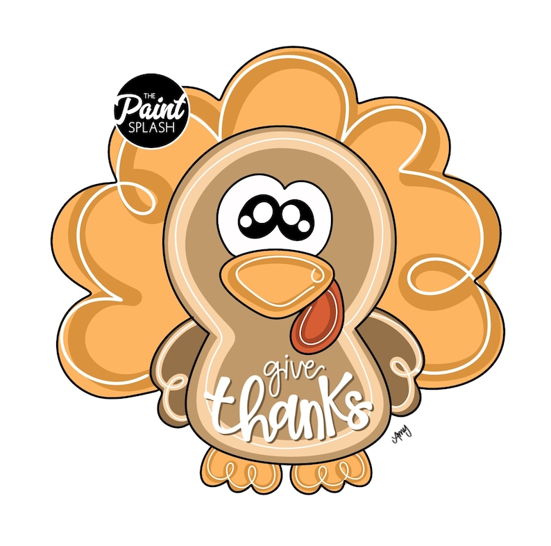 DIGITAL TEMPLATE: Give Thanks Turkey Thanksgiving Door Hanger PDF Jpg ...