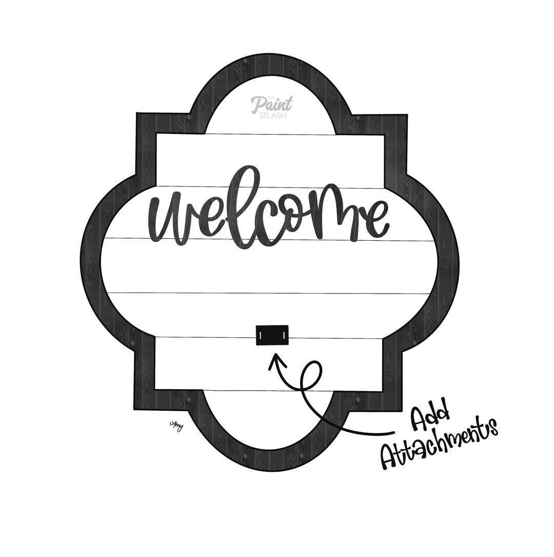 DIGITAL TEMPLATE: Welcome Attachment Sign Velcro Interchangeable Door ...