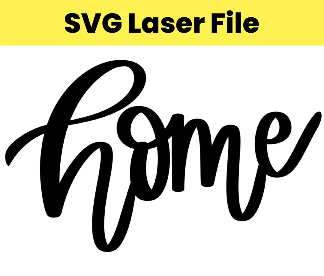 SVG Laser File Home Word Cutout Digital Door Hanger Template - Etsy
