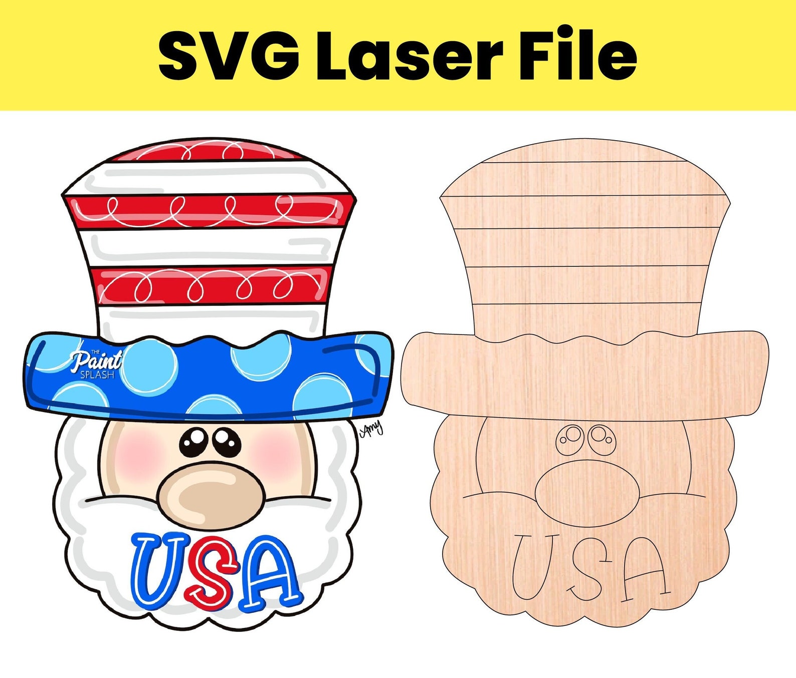 SVG Laser File Patriotic Uncle Sam Face 2 USA Fourth of July 4th ...