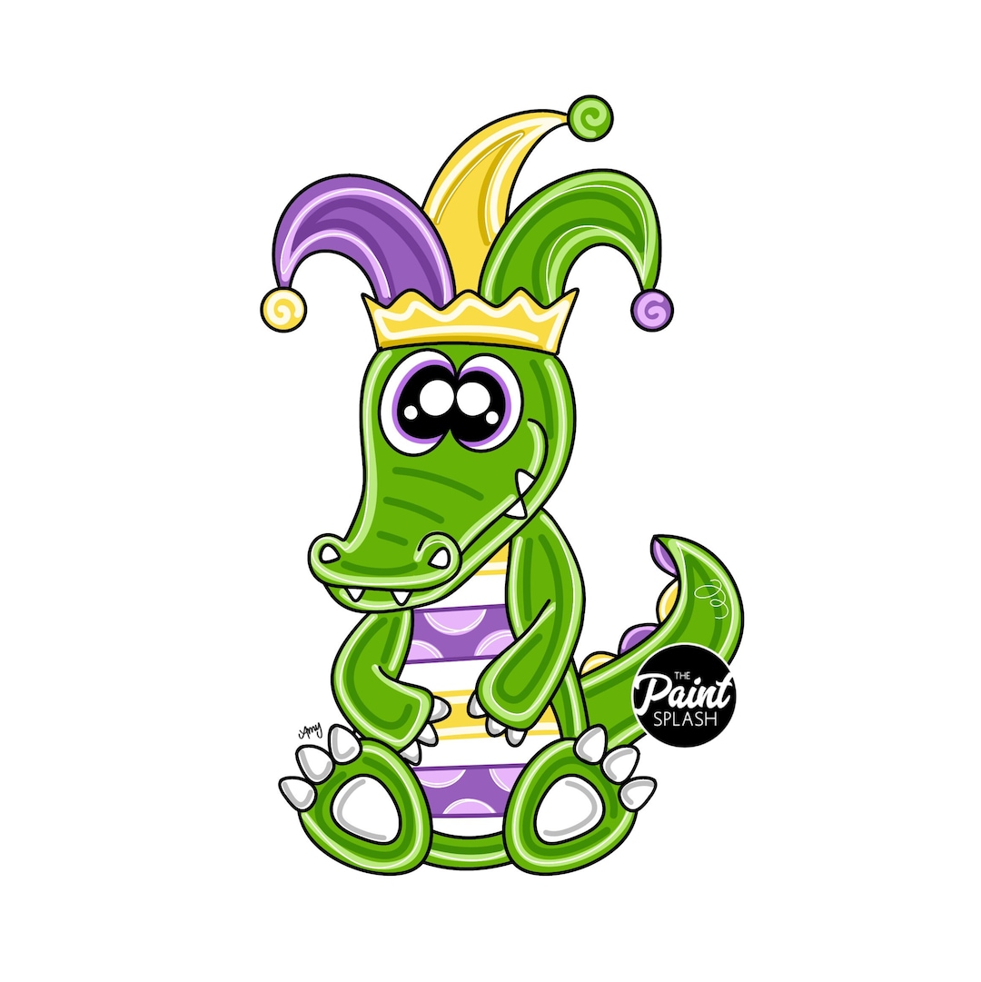 DIGITAL TEMPLATE: Mardi Gras Gator Alligator Door Hanger Template PDF ...