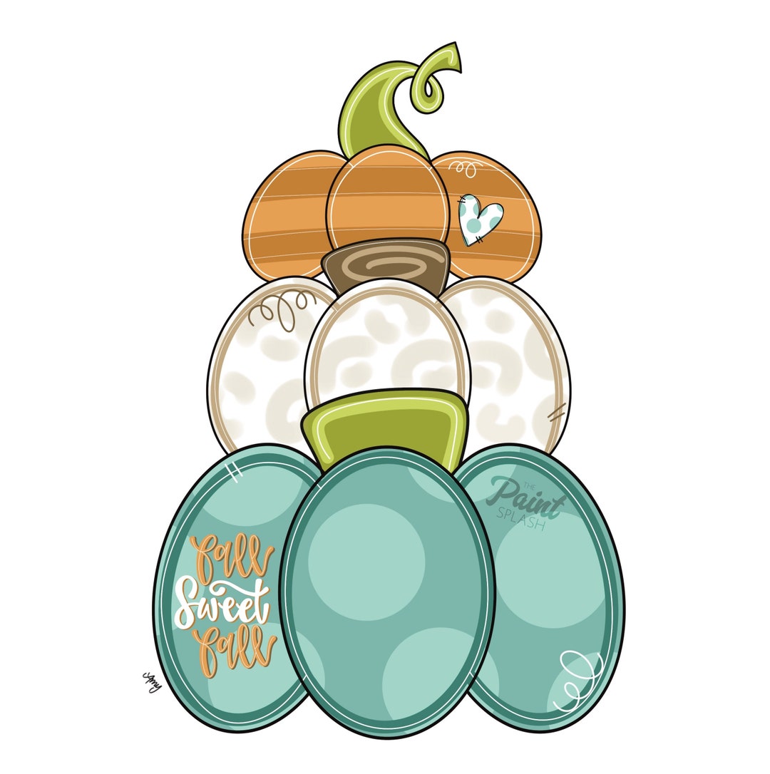 DIGITAL TEMPLATE: Fall Stacked Pumpkins Three Pumpkin Trio Fall Door ...
