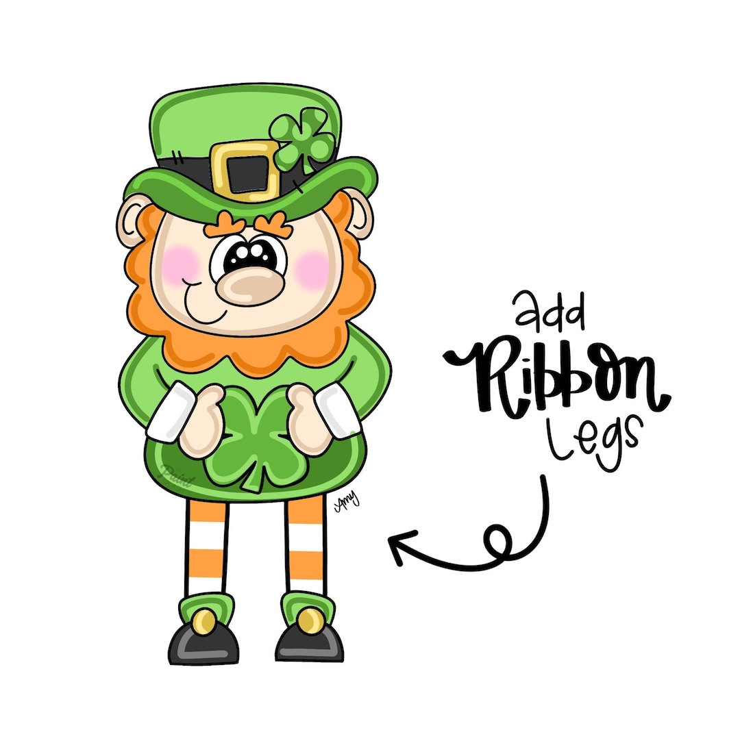 DIGITAL TEMPLATE: St Patricks Day Leprechaun Lucky Ribbon Legs Door ...