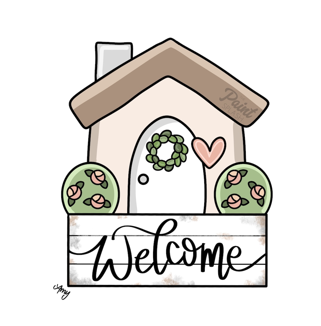 DIGITAL TEMPLATE: Home Sweet Home Welcome House Neutral Door Hanger ...
