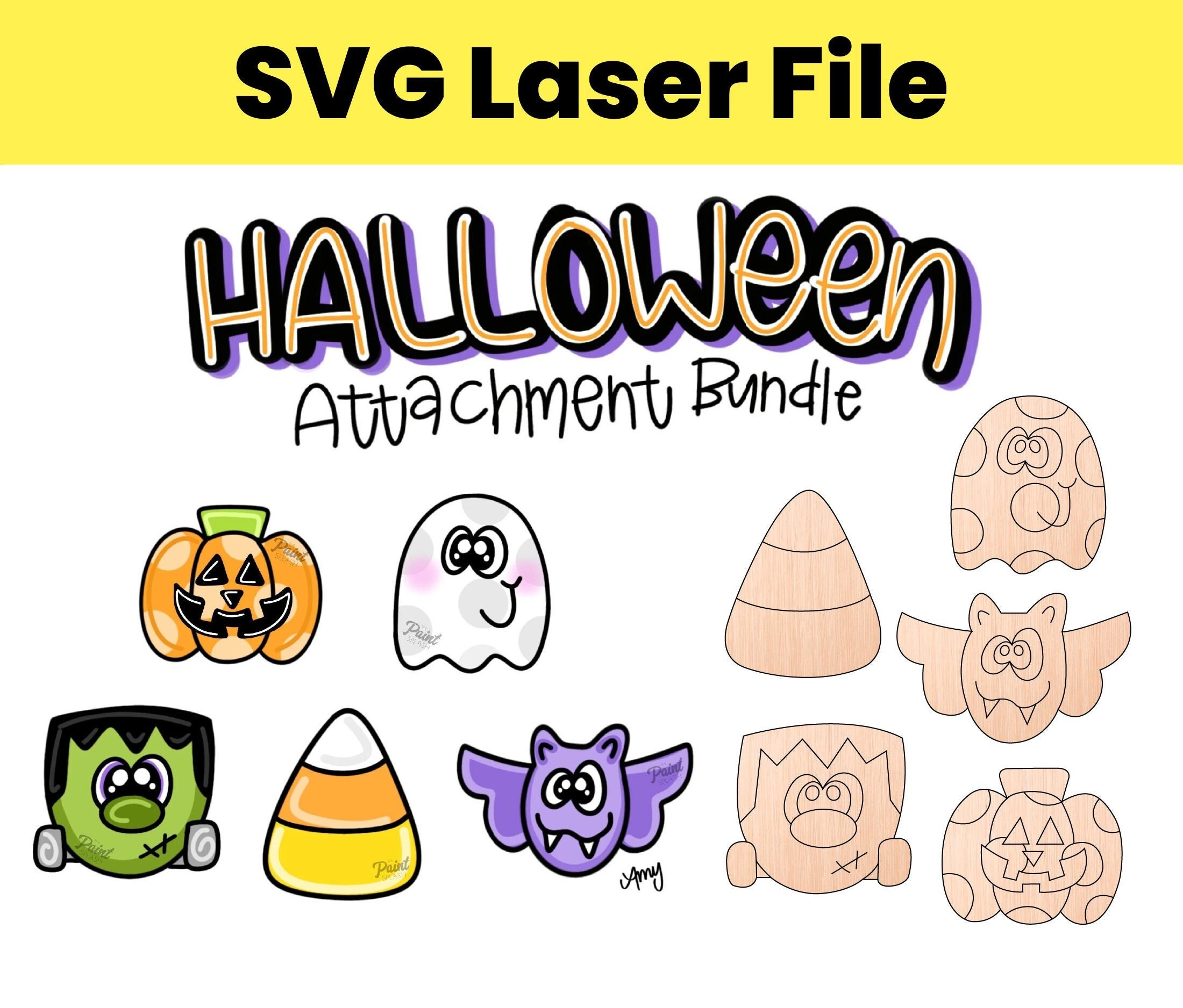 SVG Laser File Halloween Mini Attachment Bundle Seasonal Door Hanger ...