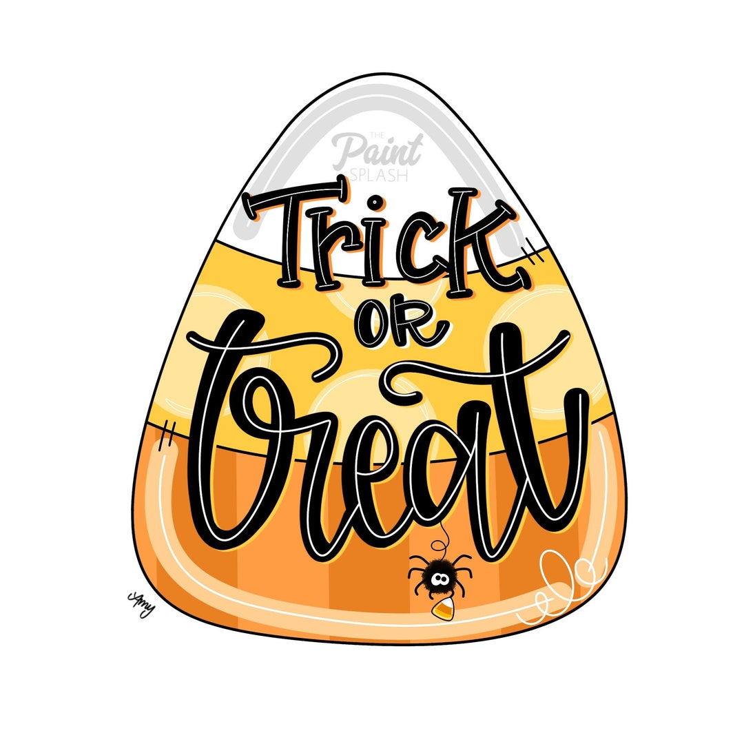 DIGITAL TEMPLATE: Candy Corn Halloween Trick or Treat Spooky Scary Door ...