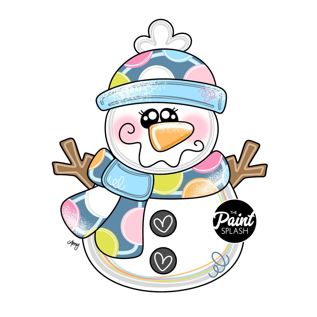 DIGITAL TEMPLATE: Snowman Winter Colorful Snow Christmas Door Hanger ...