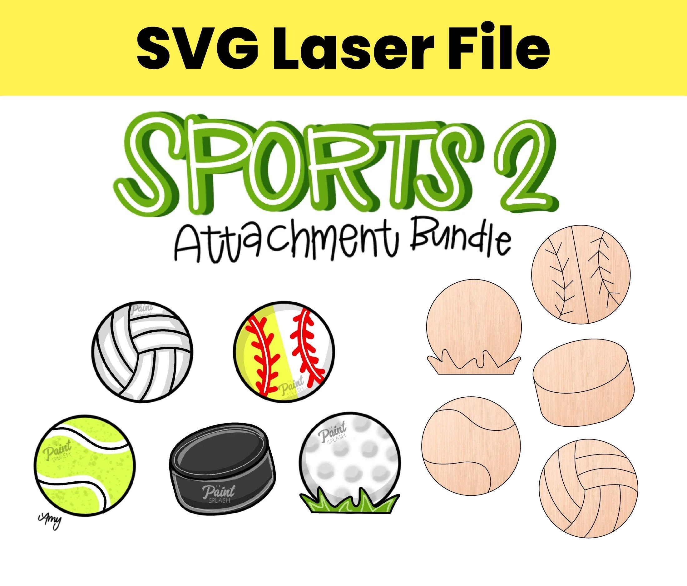 SVG Laser File Sports Hockey Volleyball Golf Tennis Baseball Softball ...