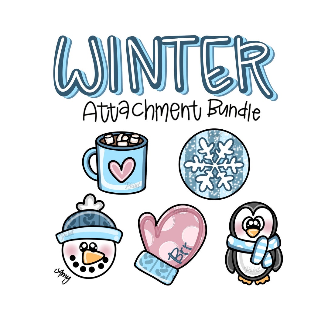 DIGITAL TEMPLATE: Winter Snowman Cold Snow Mini Attachment Bundle ...