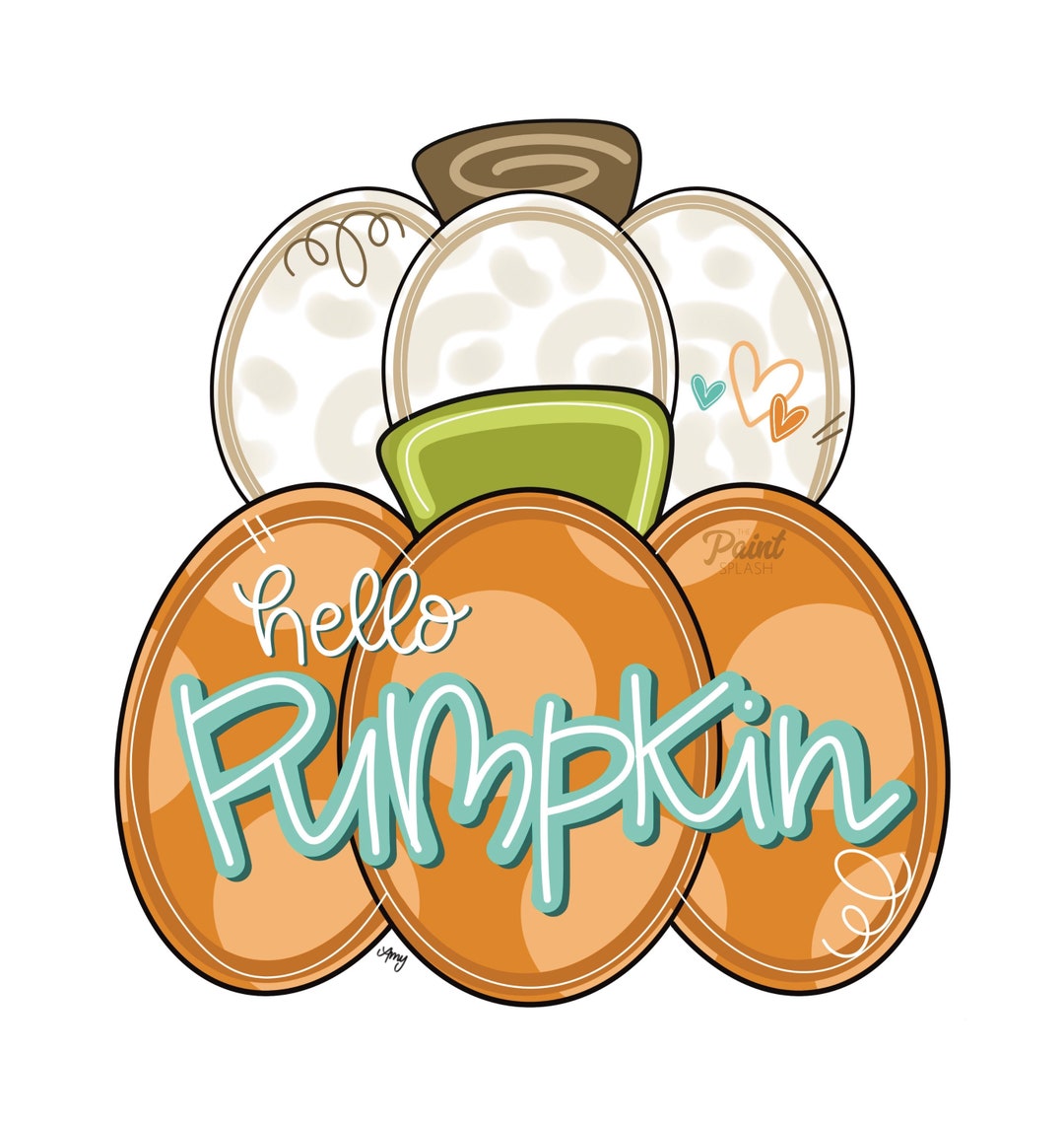 DIGITAL TEMPLATE: Hello Pumpkin Happy Fall Stacked Pumpkins Door Hanger ...