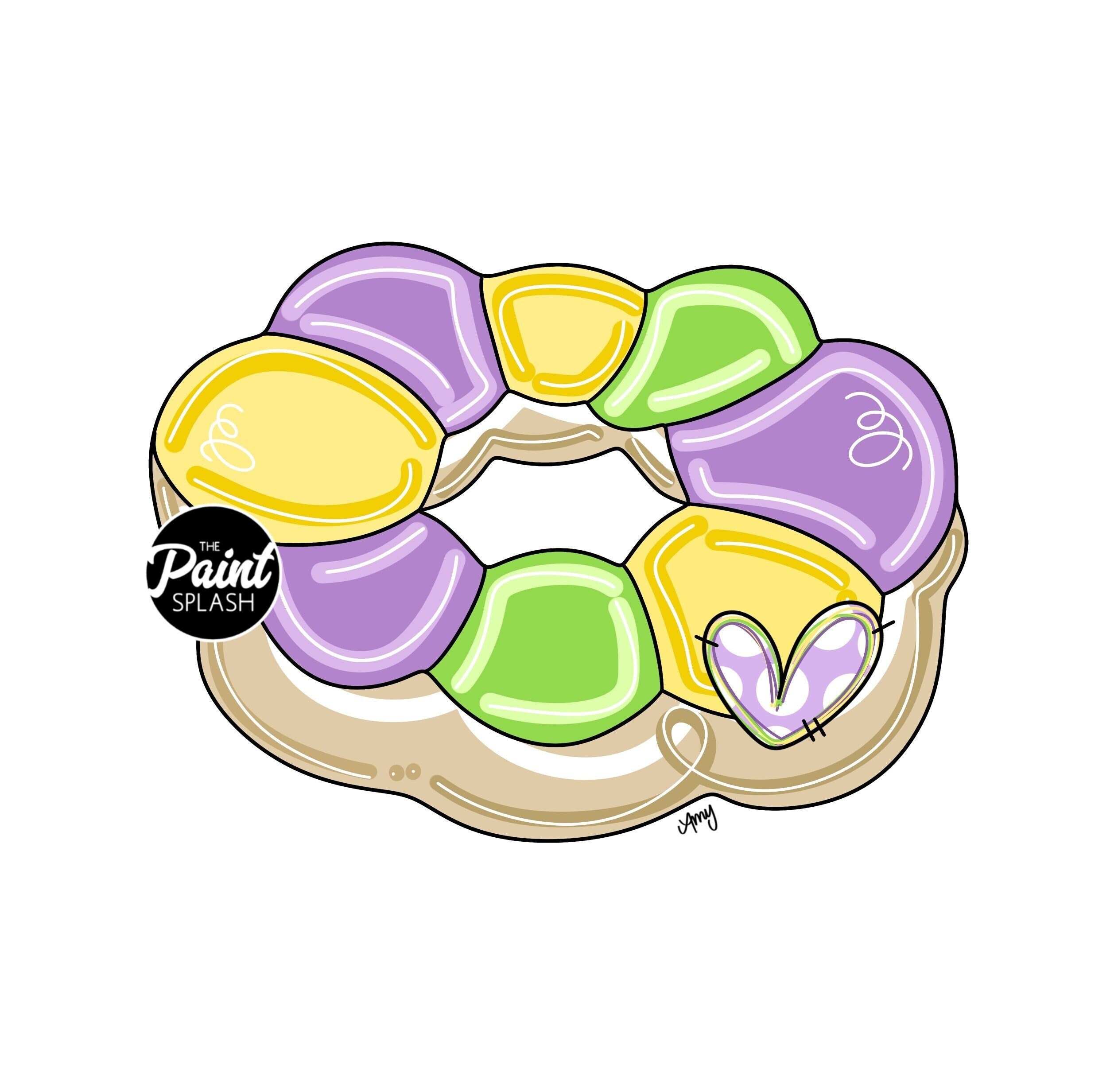 DIGITAL TEMPLATE: Mardi Gras King Cake Door Hanger Template PDF Jpg ...