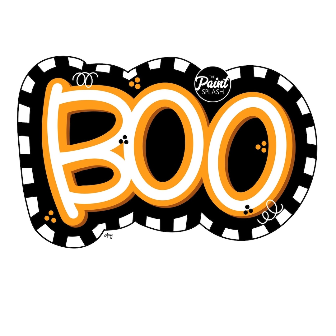 DIGITAL TEMPLATE: Boo Halloween Cute Door Hanger Template PDF Jpg Jpeg ...