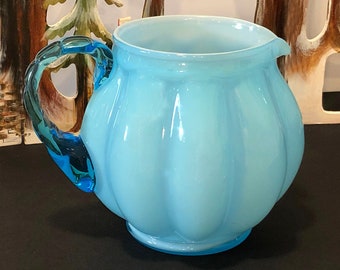 Blue Glass Pitcher - Etsy