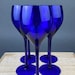 Cobalt Blue Glass Water Goblets. Set of Eight Contemporary Style ...