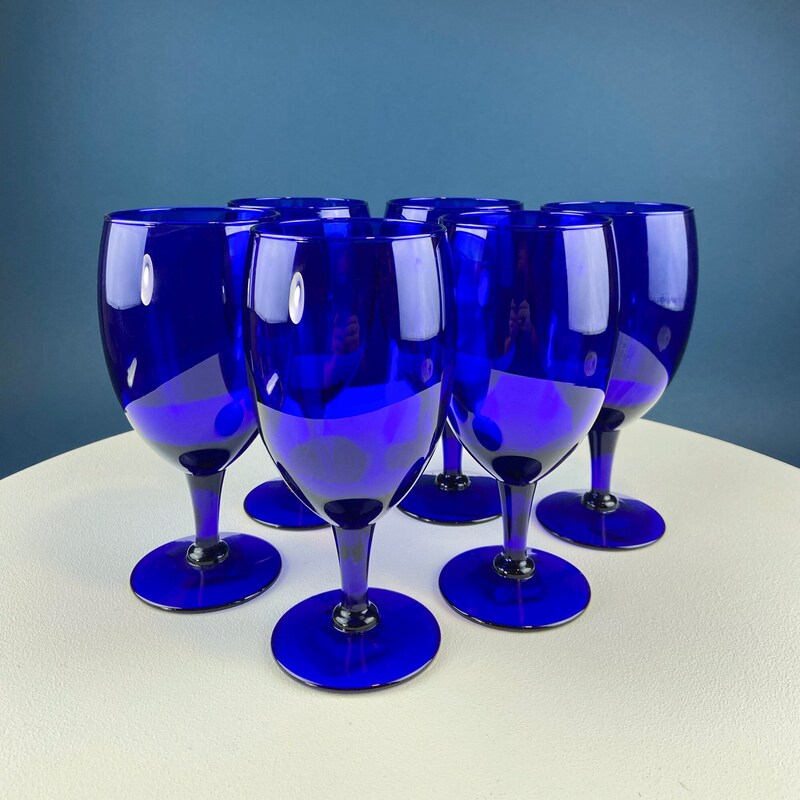 Cobalt Blue Goblets - Etsy