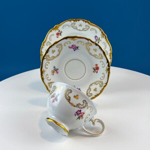 Stunning Antique White and Gold Tea Set Trio. Weimar Porcelain ...